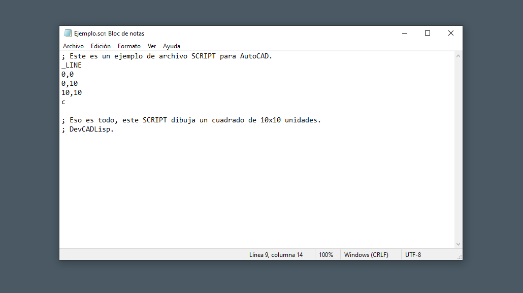Acerca de los archivos scripts o de comandos | DevCADLisp