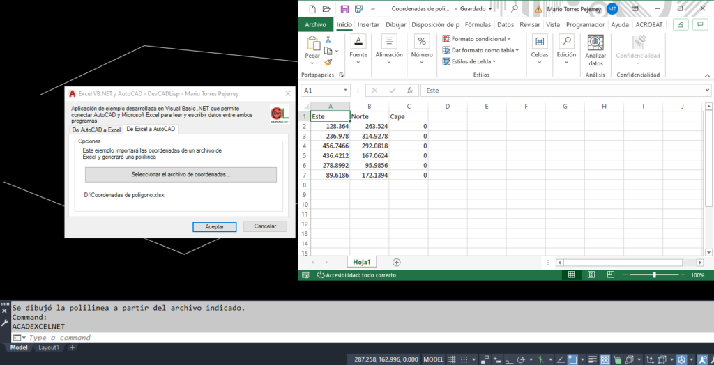 Proyecto Visual Basic .NET para conectar AutoCAD con Excel mediante una ...