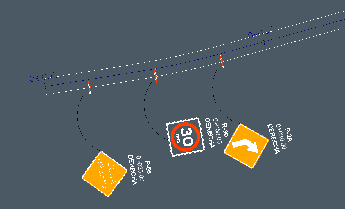 Aplicación Lisp Que Inserta Los Datos De Señalización De Una Carretera En Un Dibujo Dwg Versión
